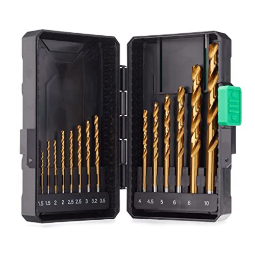 Amazon Brand - Denali 15-Piece Titanium Drill Bit Set