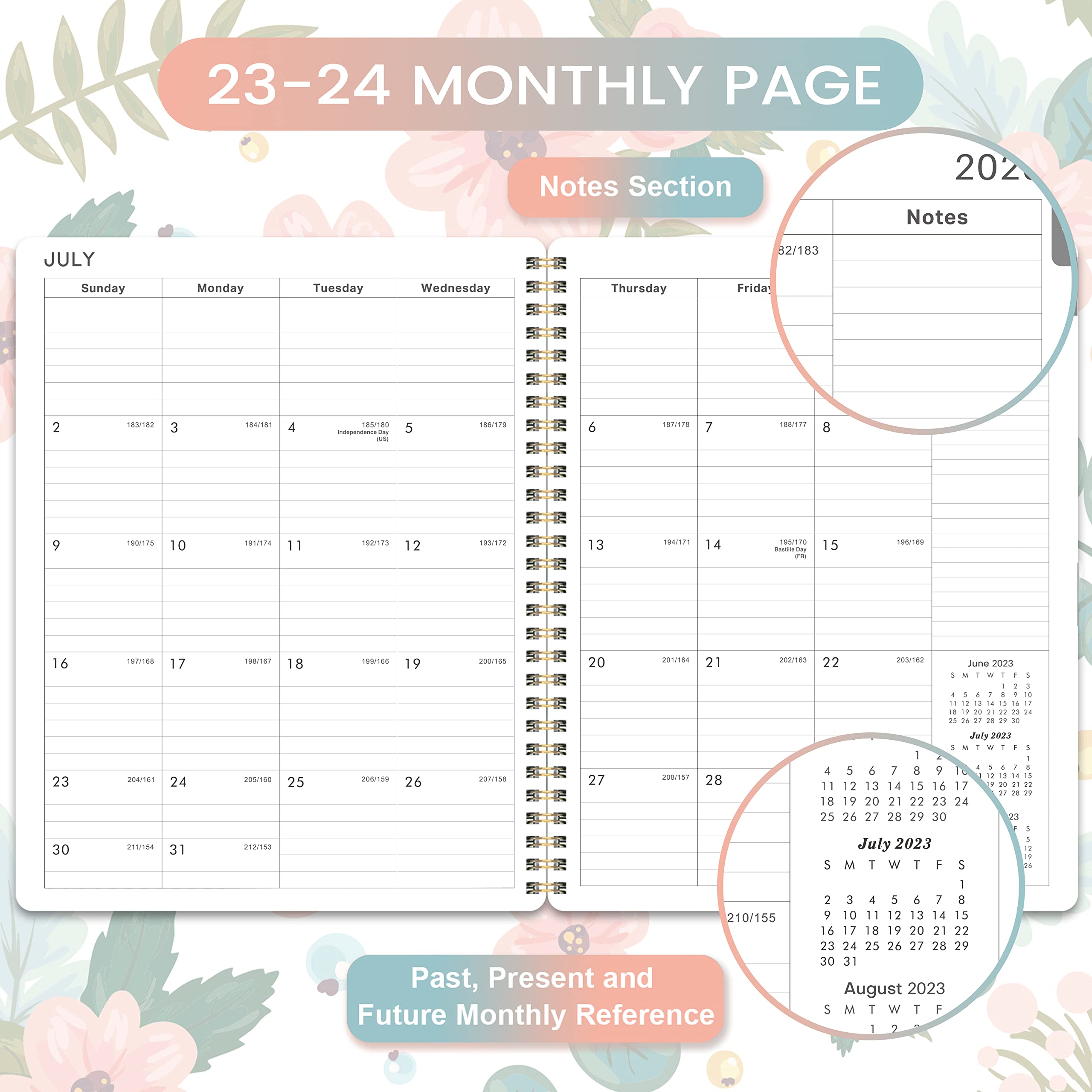 2023 Planner - Planner 2023, with Weekly and Monthly Spreads, 8’’ x 10", Jan 2023 - Dec 2023, Monthly Tabs, Twin-Wire Binding, Thick Paper, Check Boxes, Flexible Cover, Perfect Daily Organizer