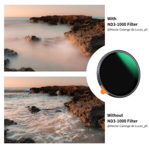 K&F Concept 82mm Variable ND Lens Filter ND3-ND1000 (1.5-10 Stops) Putter Adjustable HD Neutral Density Filter with 28 Multi-Layer Coatings for Camera Lens (Nano-X Series)