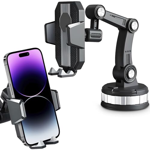 V TOWER Phone Mount for Car Dashboard - 360° Car Mount for iPhone 13 Pro Max Car Mount Cell Phone Car Mount Car Phone Mount - 10.9Oz iPhone Suction Mount Car Vent Phone Mount Phone Holder Car