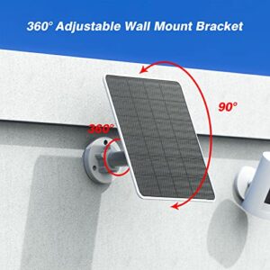 Solar Panel for Ring Camera, Camera Solar Panel Charger for Ring Spotlight Camera Battery and Stick Up Cam Battery, IP65 Waterproof, Adjustable Security Wall Mount, 9.8ft Cable