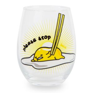 gudetama 20oz stemless glass multicolor