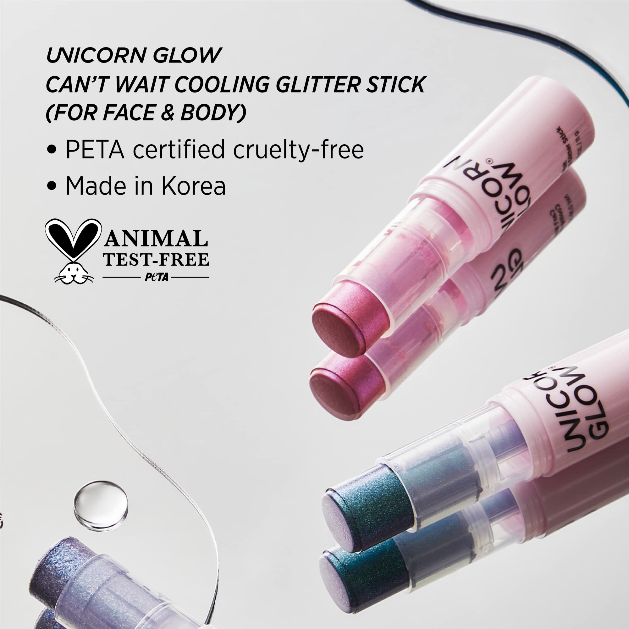 UNICORN GLOW Can't Wait Cooling Glitter Stick (for FACE & Body) 02 Messier