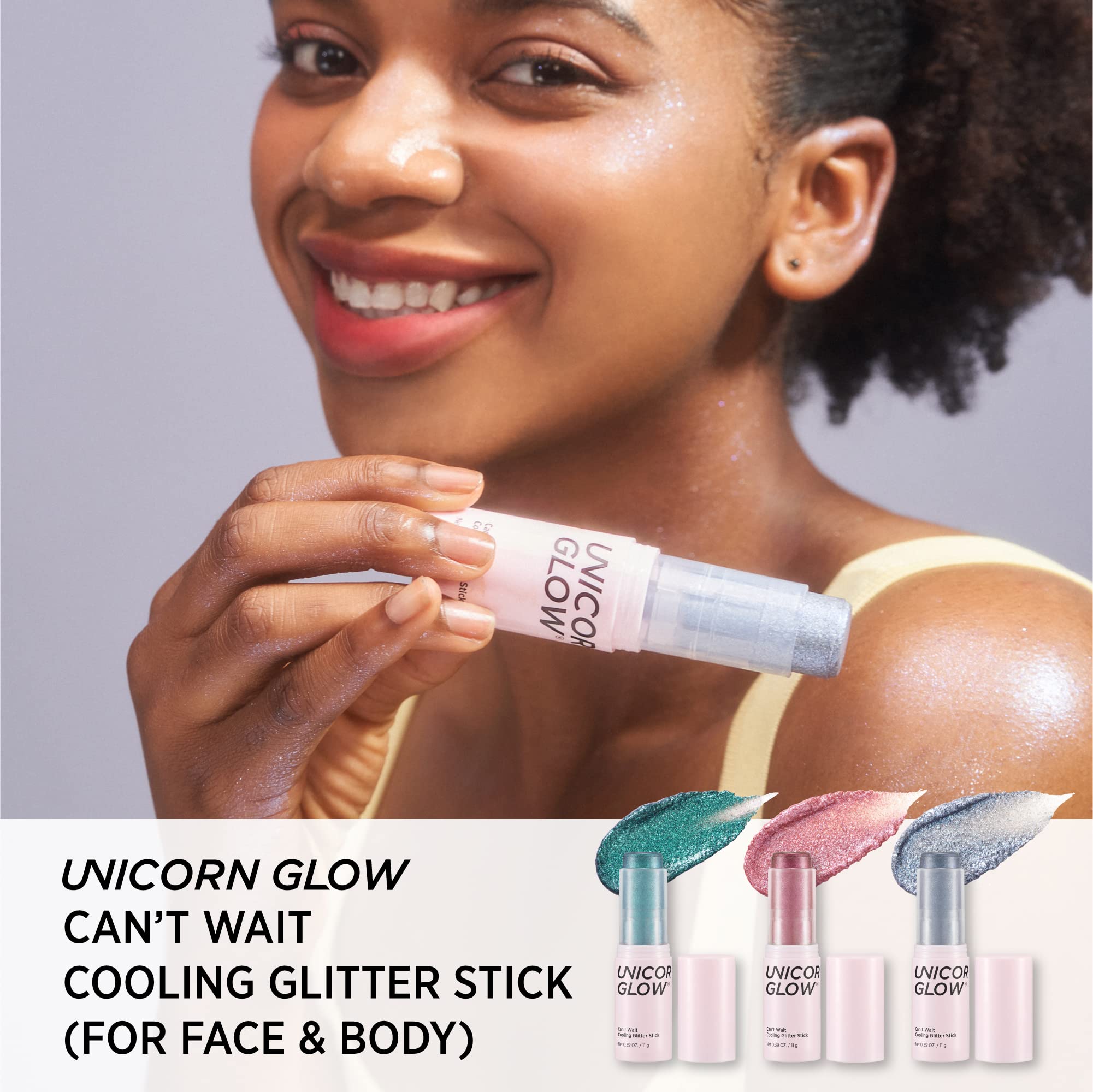 UNICORN GLOW Can't Wait Cooling Glitter Stick (for FACE & Body) 02 Messier