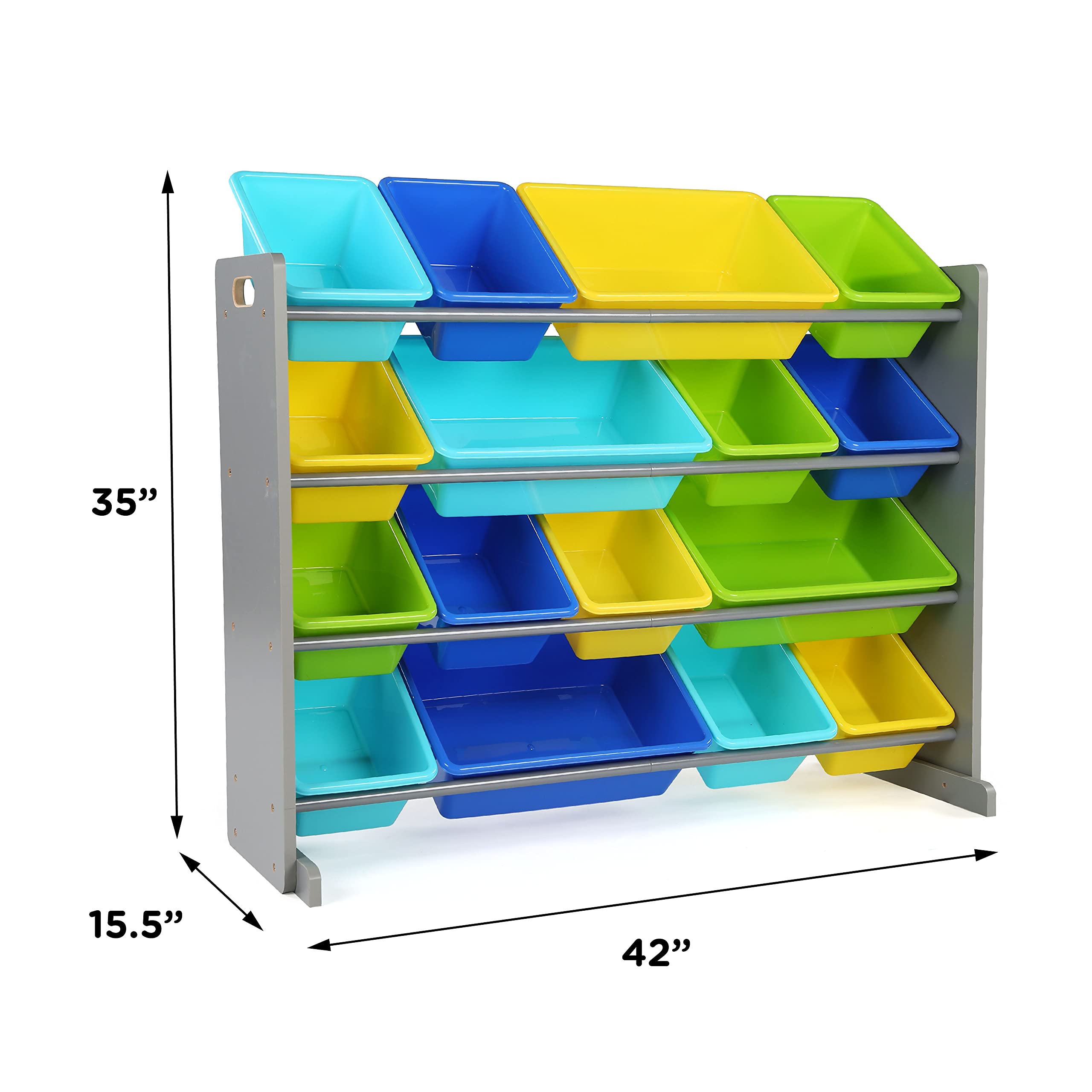 Humble Crew Extra-Large Toy Organizer with 16 Storage Bins and Humble Crew Book 4 shelves Kids Bookshelf