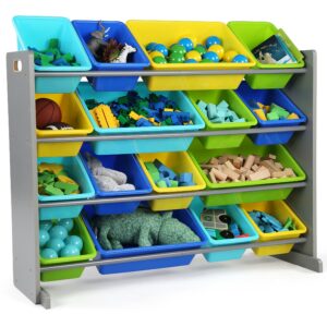 Humble Crew Extra-Large Toy Organizer with 16 Storage Bins and Humble Crew Book 4 shelves Kids Bookshelf