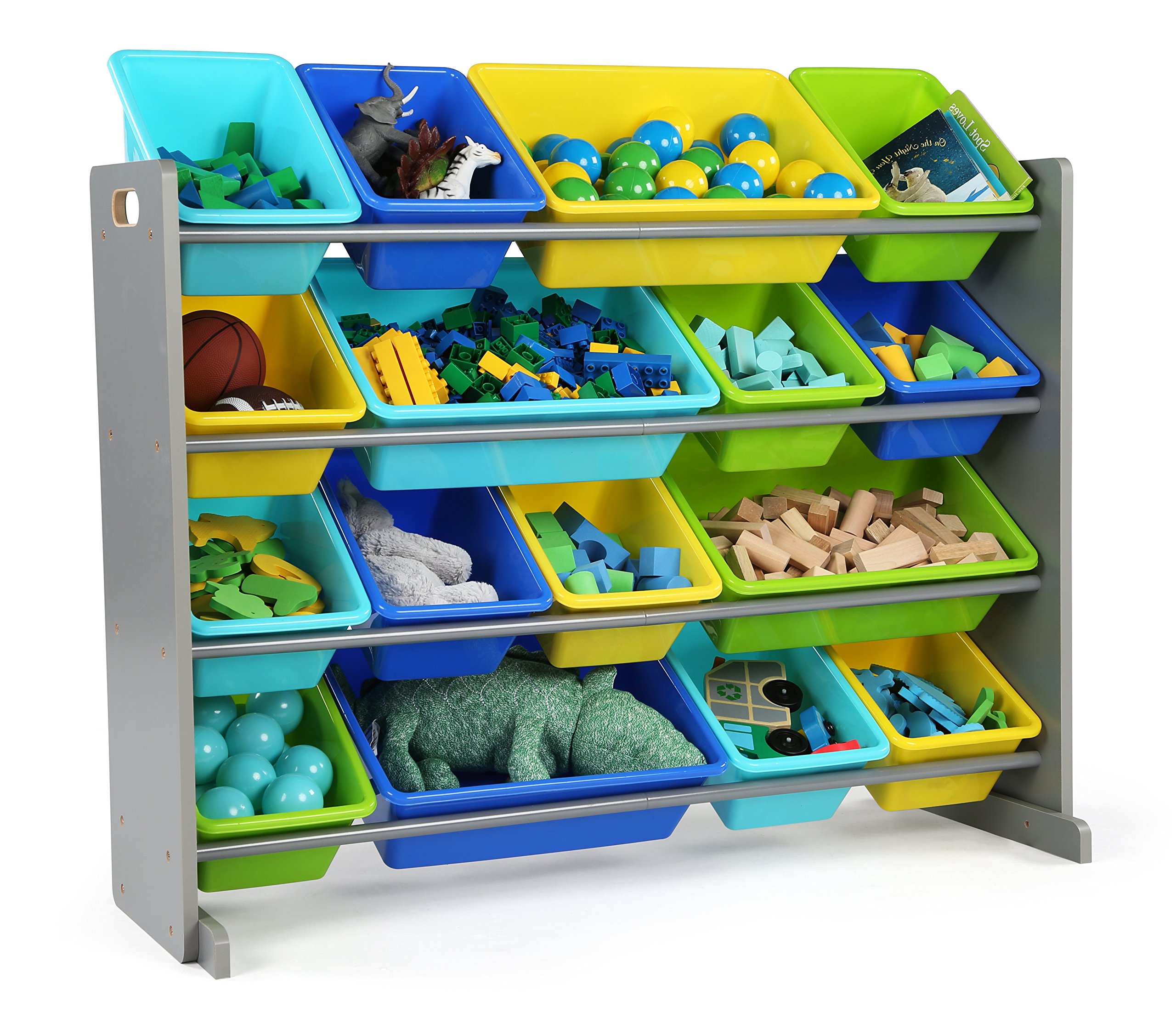 Humble Crew Extra-Large Toy Organizer with 16 Storage Bins and Humble Crew Book 4 shelves Kids Bookshelf