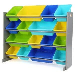 Humble Crew Extra-Large Toy Organizer with 16 Storage Bins and Humble Crew Book 4 shelves Kids Bookshelf