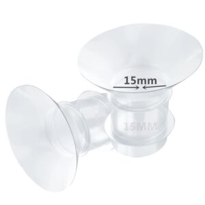 mayyatt pump parts flange inserts 15mm 2pcs soft silicone trumpet accessories well fit 24mm wearable hand free breast pump s9 s12 pro pump flange