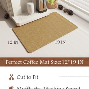 AMOAMI-Coffee Mat-Coffee Bar Accessories-Absorbent Stain Resistant Drying Mat Fit Under Coffee Maker Machine Coffee Pot Tray Espresso Machine-Coffee Station Accessories and Decor-12”x19”