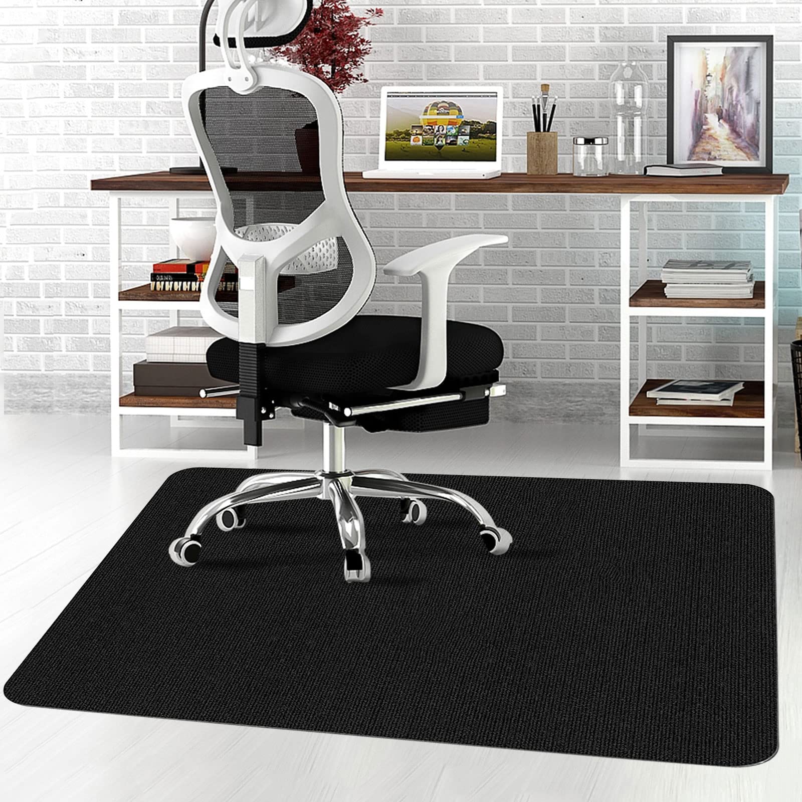 Office Chair Mat for Hardwood Floors & Tile Floor, 47" x 35" Office Gaming Rolling Floor Mat Desk Computer Chair Mats Anti-Slip Floor Protector Rug for Home/Office