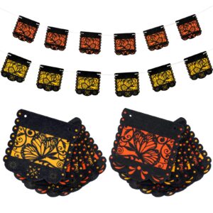 small dia de los muertos banner mexican monarch butterfly banners fiesta papel picado banners dia de los muertos day of the dead decorations picado dia de muertos for ofrenda supplies(2 pack)