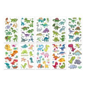 350pcs+ (30 sheets) Glow In The Dark Temporary Tattoos for Kids, Waterproof Luminous Fake Tattoo Sticker Mixed Style With Dinosaur Unicorns Mermaid Space Sea Animals for Girls and Boys