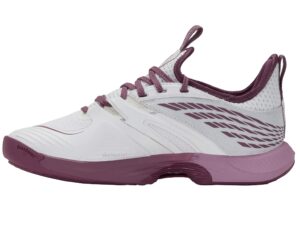 k-swiss women's speed trac tennis shoe, white/grape nectar/orchid haze, 6.5 m