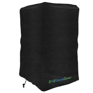 15 Inch PA/DJ Lightweight Powered Speaker Cover Bag in Black for Stand Mounted Speakers - Over the top fit, Water Resistant (not Waterproof), 50 UV Protection - Check Dimensions Before Ordering!