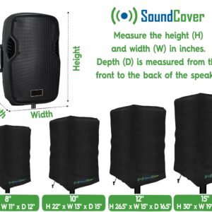 15 Inch PA/DJ Lightweight Powered Speaker Cover Bag in Black for Stand Mounted Speakers - Over the top fit, Water Resistant (not Waterproof), 50 UV Protection - Check Dimensions Before Ordering!