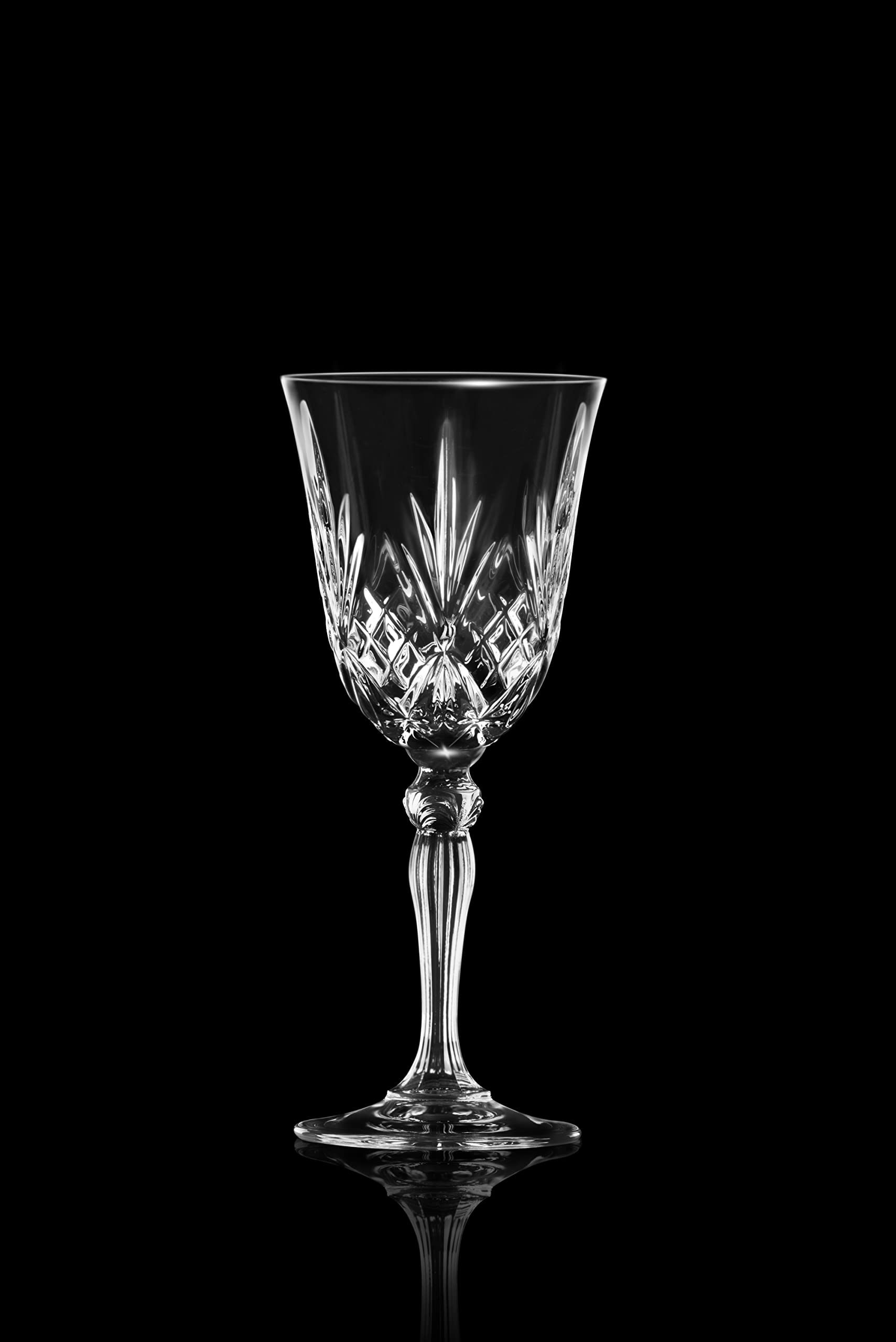 Barski Wine Glass - Goblet - Red Wine - White Wine - Water Glass - Stemmed Glasses - Set of 6 Goblets - Crystal like Glass - 7 oz. Beautifully Cut Designed Made in Europe