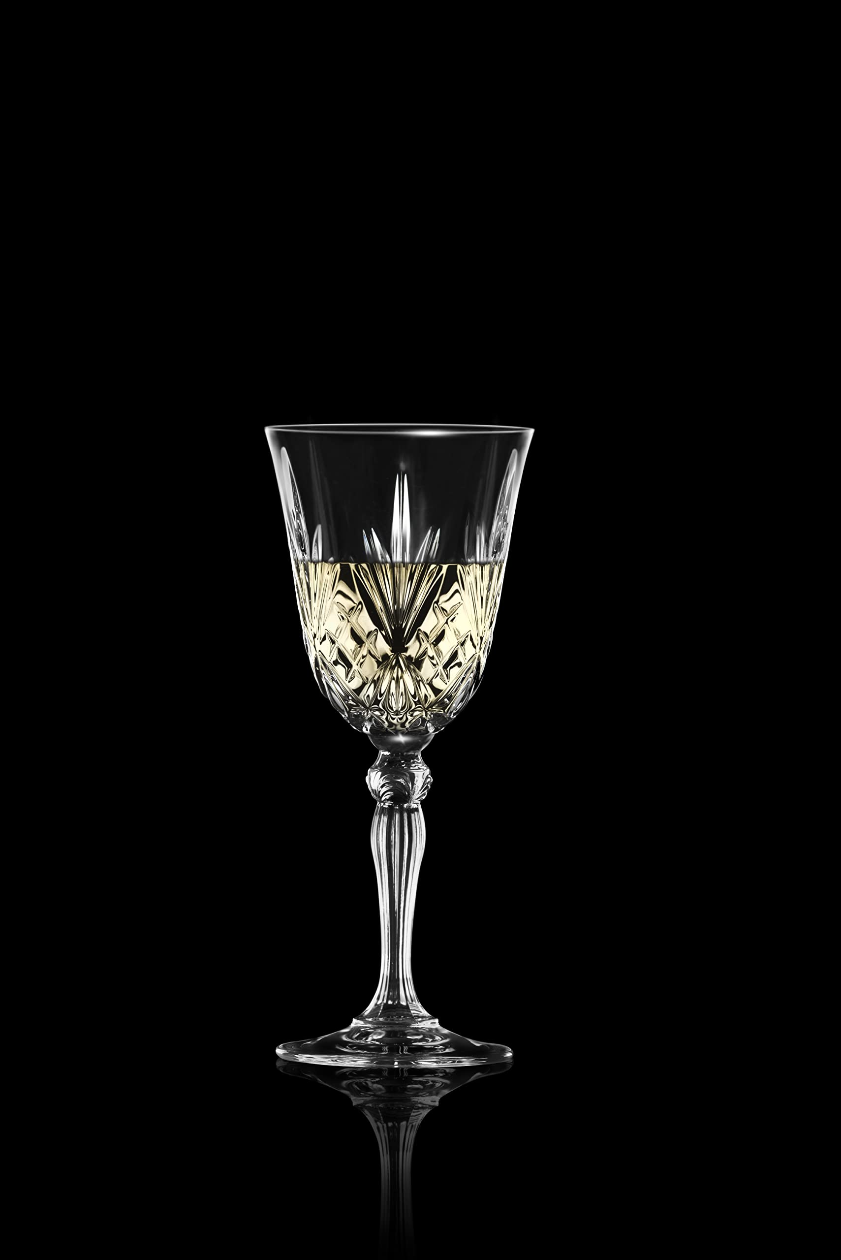 Barski Wine Glass - Goblet - Red Wine - White Wine - Water Glass - Stemmed Glasses - Set of 6 Goblets - Crystal like Glass - 7 oz. Beautifully Cut Designed Made in Europe