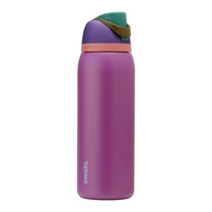 owala freesip insulated stainless steel water bottle with straw for sports and travel, bpa-free, 40-oz, voodoo