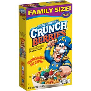 cap'n crunch cereal, crunch berries, 20.5oz box