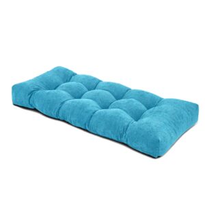 focuprodu bench cushion 45 inch, bench cushions for indoor furniture, durable stain resistant outdoor/indoor bench seat cushion(45x18x4 inch, peacock blue)