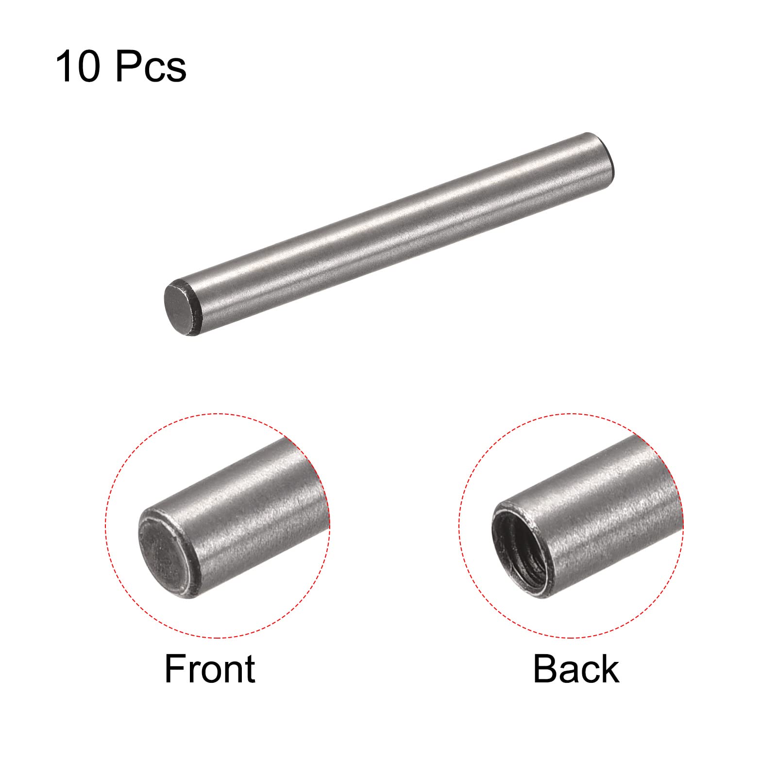 uxcell M4 Internal Thread Dowel Pin 10pcs 6x40mm Chamfering Flat Carbon Steel Cylindrical Pin Bed Bookshelf Metal Devices Industrial Pins