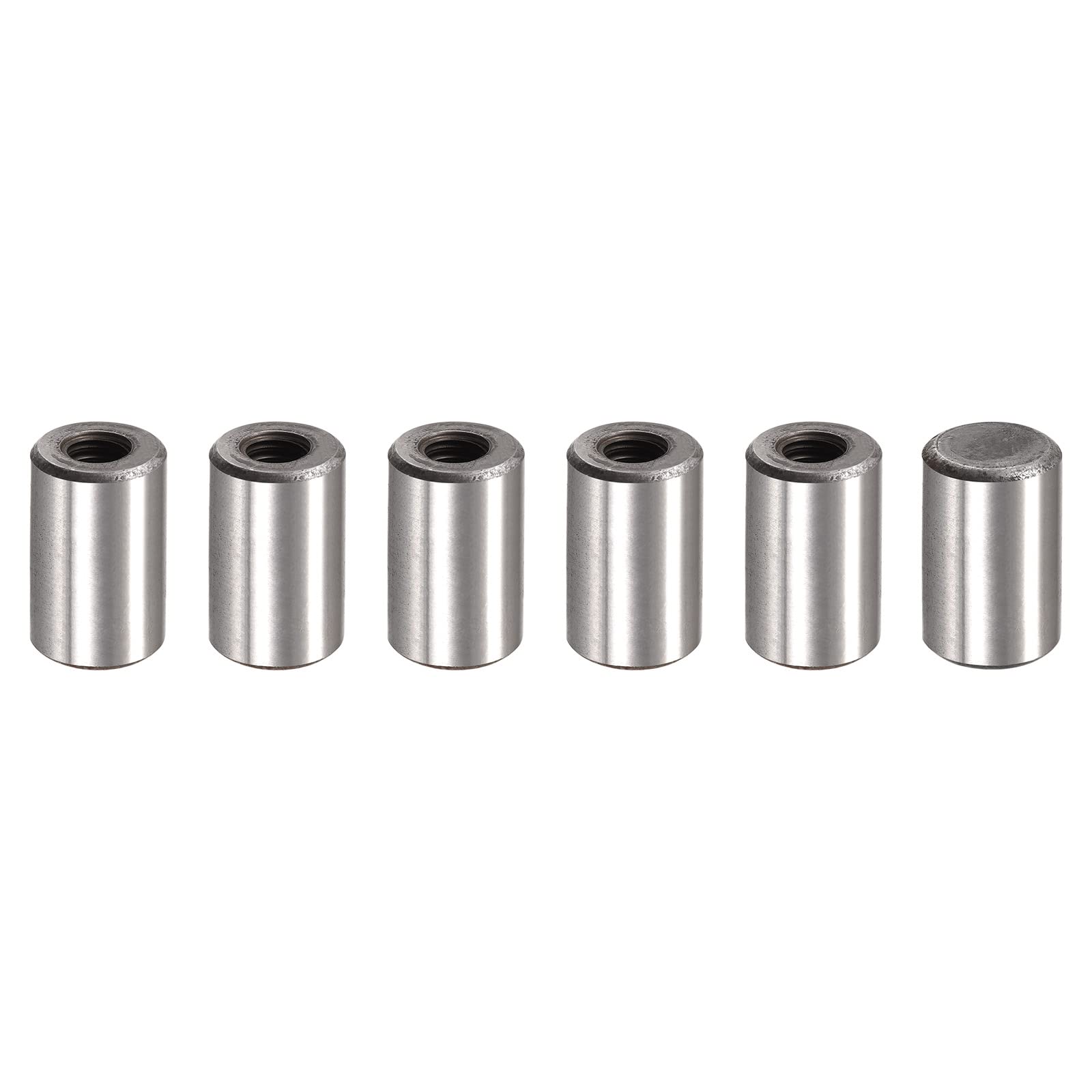 uxcell M6 Internal Thread Dowel Pin 6pcs 12x20mm Chamfering Flat Carbon Steel Cylindrical Pin Bed Bookshelf Metal Devices Industrial Pins