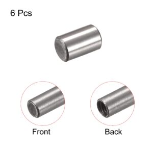 uxcell M6 Internal Thread Dowel Pin 6pcs 12x20mm Chamfering Flat Carbon Steel Cylindrical Pin Bed Bookshelf Metal Devices Industrial Pins