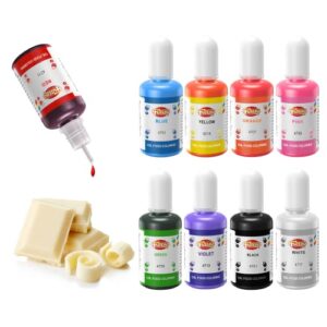 oil based food coloring for chocolate: 9 colors oil food dye coloring for chocolate candy cake, edible oil food dye for baking, fondant & forsting (.53 fl. oz bottles)