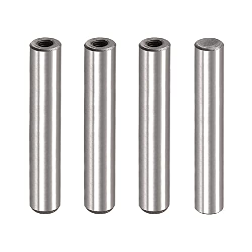 uxcell M6 Internal Thread Dowel Pin 4pcs 12x70mm Chamfering Flat Carbon Steel Cylindrical Pin Bed Bookshelf Metal Devices Industrial Pins