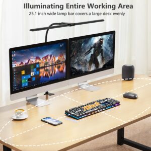 EppieBasic LED Desk lamp,Double Head Architect Desk Lamps for Home Office,Extra Bright Workbench Office Lighting,Eye Protection Modern Desk Light for Monitor Studio Working Reading 1200LM