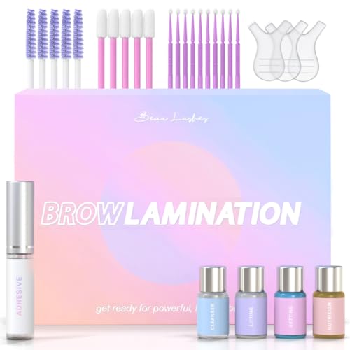 Brow Lamination Kit by Beau | Professional Eyebrow Lamination Kit with Keratin Conditioning | Instant DIY Eye Brow Lift Kit for Fuller, Thicker, Beautiful Brows | Easy to Use & Long Lasting Results