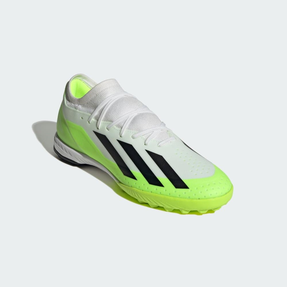 adidas Unisex-Adult X Crazyfast.3 Turf Sneaker (Cloud White-core Black-Lucid Lemon, US Footwear Size System, Adult, Men, Numeric, Medium, 10)