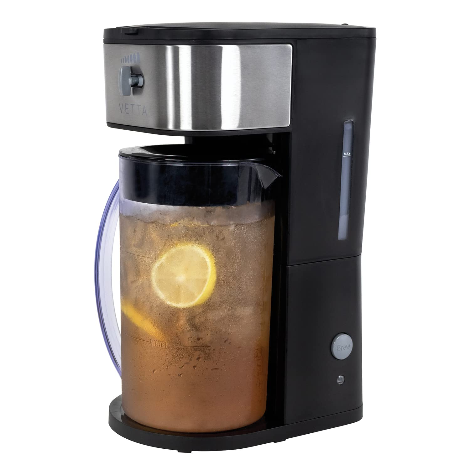 VETTA 10-Cup Iced Tea Maker with Adjustable Strength Selector for Tea and Iced Coffee, Black (VTM-101) (NJE90002)