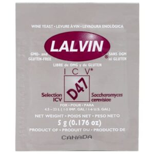 Lalvin D47 Wine Yeast (10 Pack) - Make Wine Cider Mead Kombucha At Home - 5 g Sachets - Saccharomyces cerevisiae - Sold by CAPYBARA Distributors Inc.