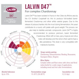 Lalvin D47 Wine Yeast (10 Pack) - Make Wine Cider Mead Kombucha At Home - 5 g Sachets - Saccharomyces cerevisiae - Sold by CAPYBARA Distributors Inc.