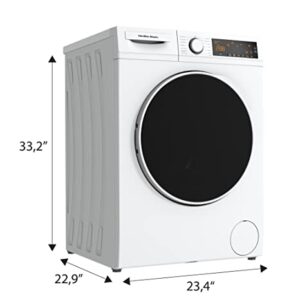 Hamilton Beach HBFW3205 Fullsize Washer-LED Digital Display Panel-5 Wash Cycles-Front Load Design-2.2 cu ft, 24 inch Wide, White