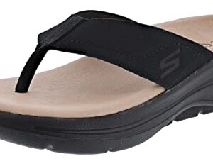 Skechers Women's Go Walk Arch Fit- Five Stars Sandals, Black, 8 M