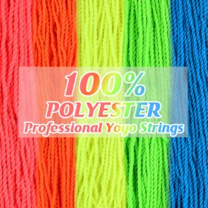 Professional Yoyo Strings Pack of 50, Soft 100% Polyester Yoyos String for Responsive and Unresponsive Yoyos , Blue, Green, Pink,Yellow, Orange Color