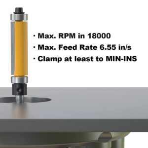 FivePears 4 PCS Top and Bottom Bearing Flush Trim Router Bits Set 1/4 Inch Shank, 1/2 Inch Cutting Diameter, 3/4", 1", 1-1/4", 1-1/2" Cutting Length