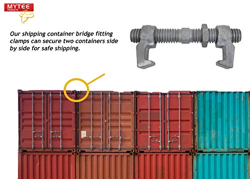 Mytee Products (4 Pack) SEA Rail Shipping Container Bridge Fittings Clamp - 380 mm Clamp - Used to Connect Shipping Containers Together