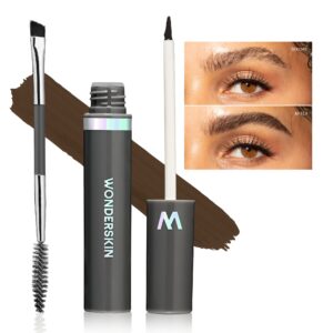 wonderskin dream brow eye brow gel, transfer proof eyebrow mascara, long lasting one-step eyebrow tinted filler, dark brown (dark brunette)