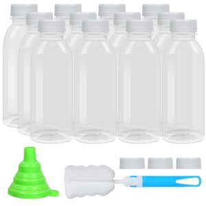 EONJOE Dishwasher Safe 16oz Plastic Bottles with Caps Reusable BPA Free PP5 Juice Milk Water Smoothie Bottle Heat-Resistant Refillable