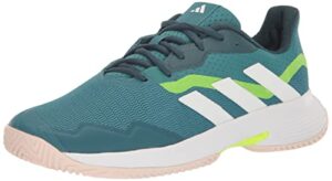 adidas women's court jam control sneaker, arctic fusion/white/lucid lemon, 8