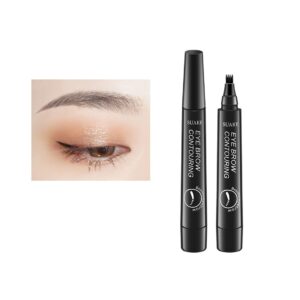 eyebrow pen - upgrade eyebrow tattoopen, eyebrow makeup, long lasting, waterproof and smudge-proof (black)