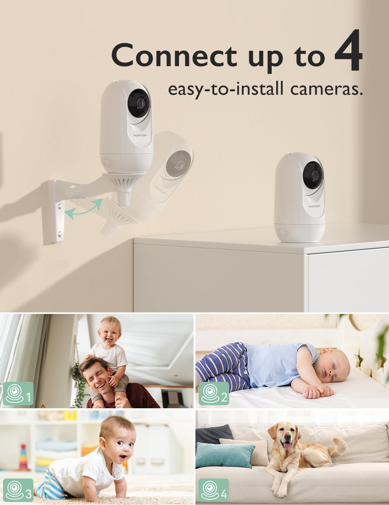 Momcozy Video Baby Monitor, 1080P 5" HD Baby Monitor with Camera and Audio, Infrared Night Vision, 5000mAh Battery, 2-Way Audio, Temperature Sensor, Lullabies and 960ft Range, Ideal for New Moms