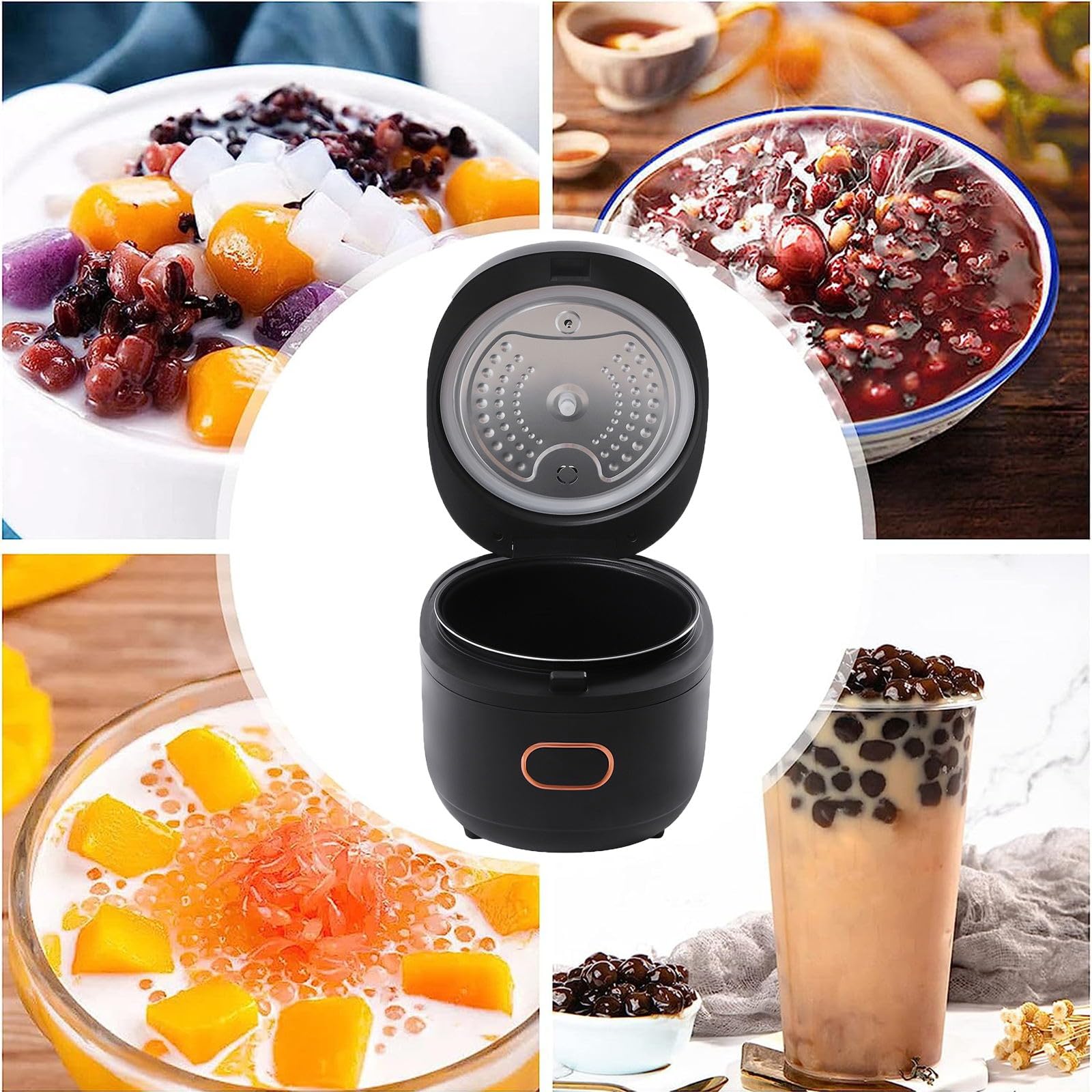 DNYSYSJ Automatic Boba Pot, Commercial Boba Cooker 5L Touchscreen Pearl Tapioca Cooker Milk Tea Cooker for Cooking Boba Taro Ball Sago, Three-dimensional Circulation Heating, 110V (Style 2, 900W)