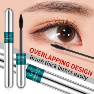 2 PCS Thrive Vibely Mascara 5X Longer Waterproof Superstrong and Long-Lasting No Clumping 4D 2 in 1 Lash Cosmetics For Natural Lengthening And Thickening Effect, Create Beauty Charming Eye Make up