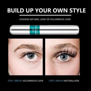 2 PCS Thrive Vibely Mascara 5X Longer Waterproof Superstrong and Long-Lasting No Clumping 4D 2 in 1 Lash Cosmetics For Natural Lengthening And Thickening Effect, Create Beauty Charming Eye Make up