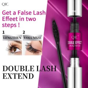 2 PCS Thrive Vibely Mascara 5X Longer Waterproof Superstrong and Long-Lasting No Clumping 4D 2 in 1 Lash Cosmetics For Natural Lengthening And Thickening Effect, Create Beauty Charming Eye Make up